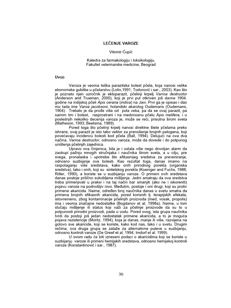 Lecenje Varoze | PDF