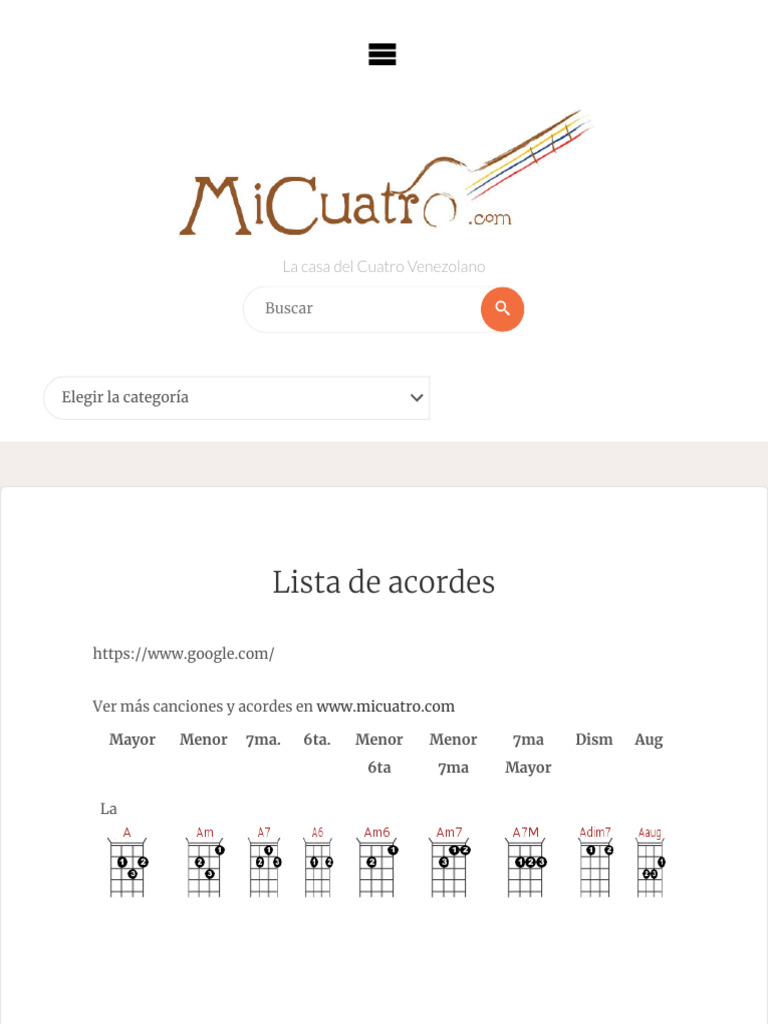 Lista de Acordes Cuatro | PDF