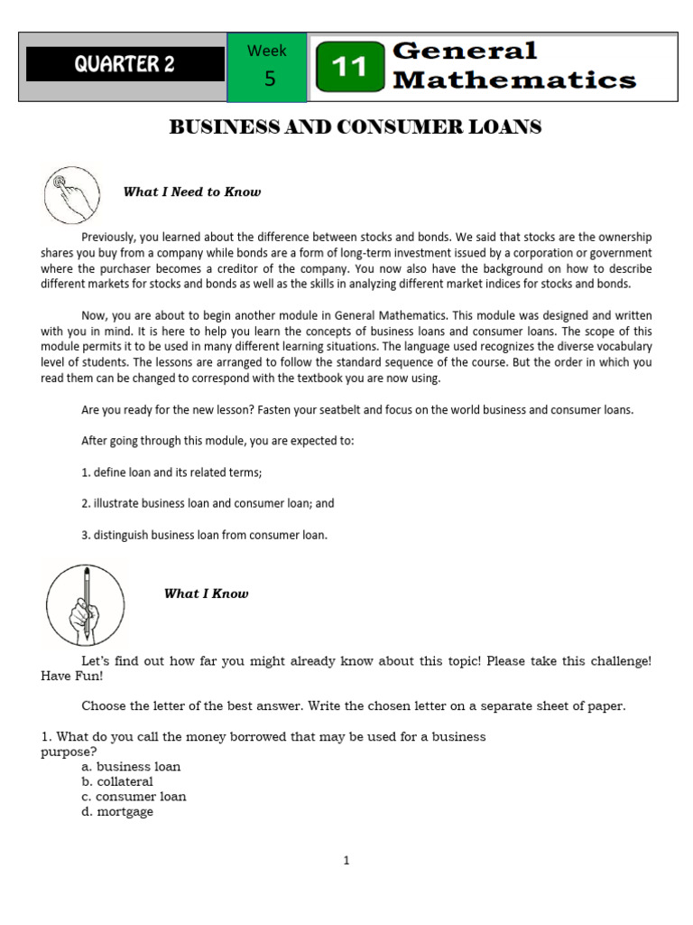 Q2 Module 11 - GENMathematics | PDF | Loans | Finance & Money Management