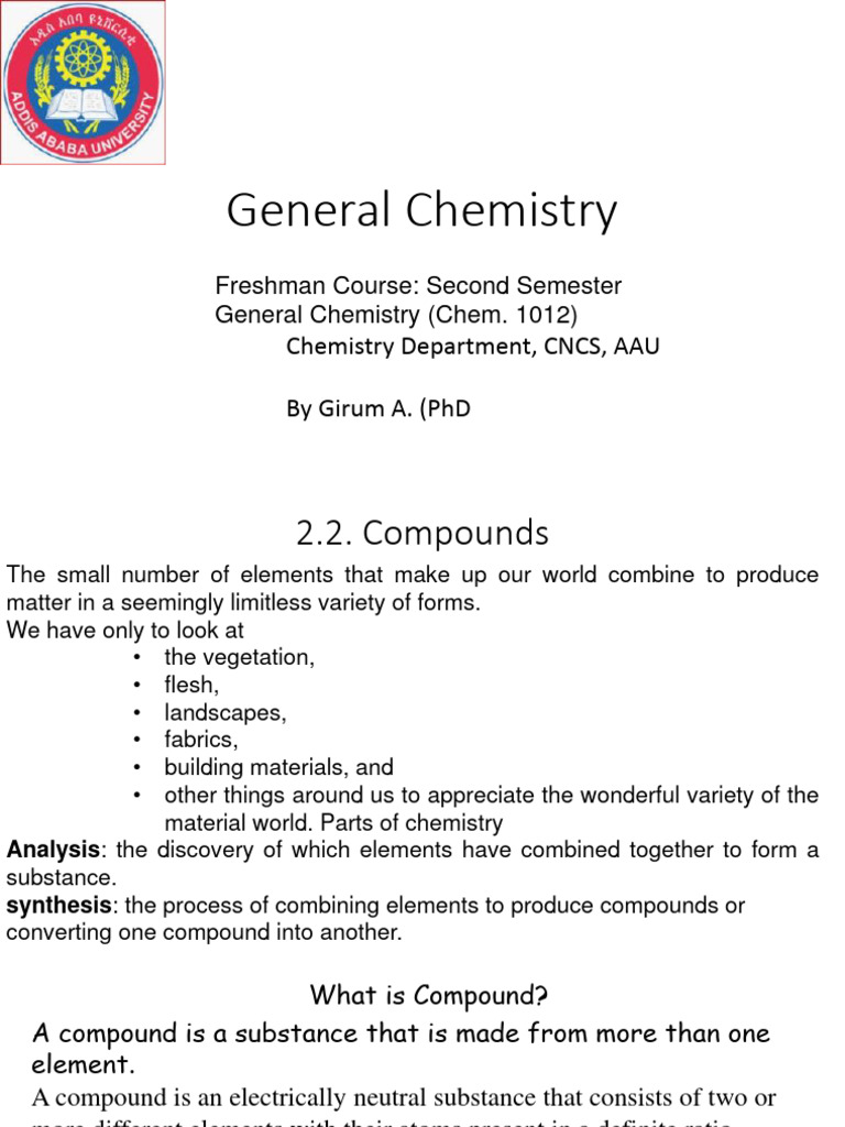 Ch 2&3 General Chemistry | PDF
