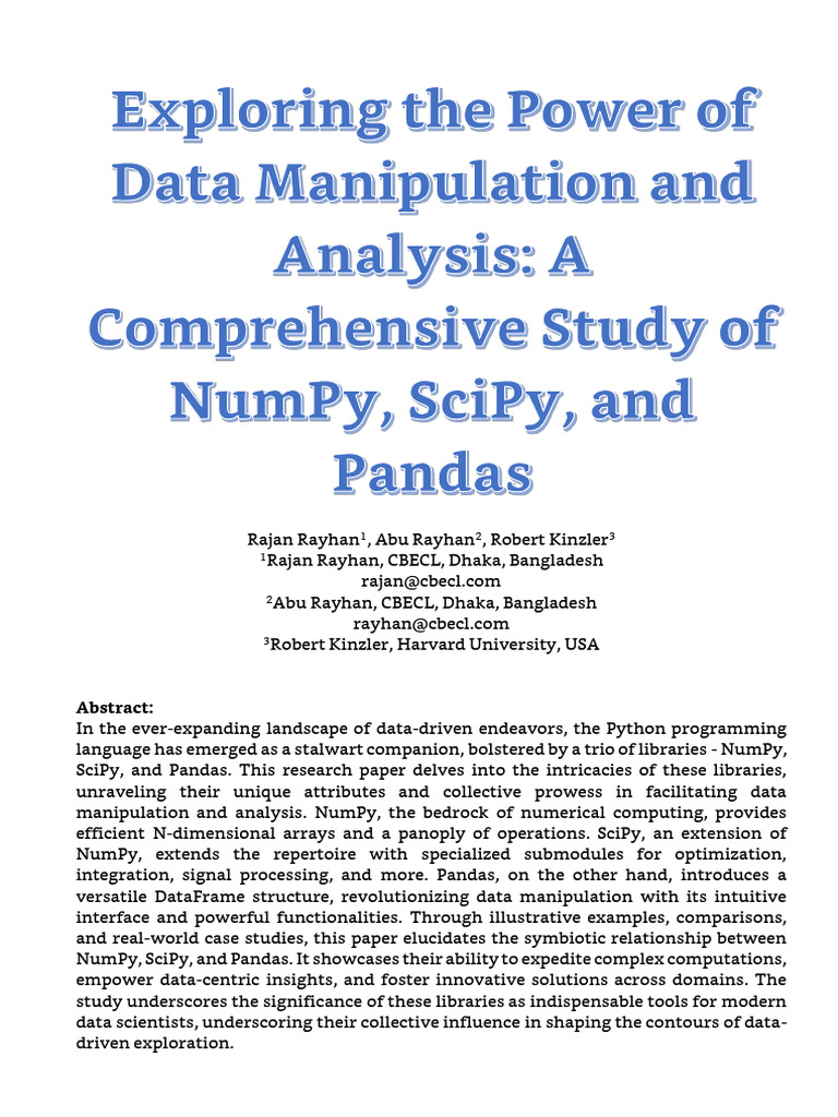 Exploring The Power of Data Manipulation and Analysis - A Comprehensive ...