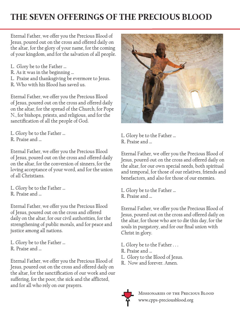 The Seven Offerings of The Precious Blood | PDF | Glory (Religion) | God The Father