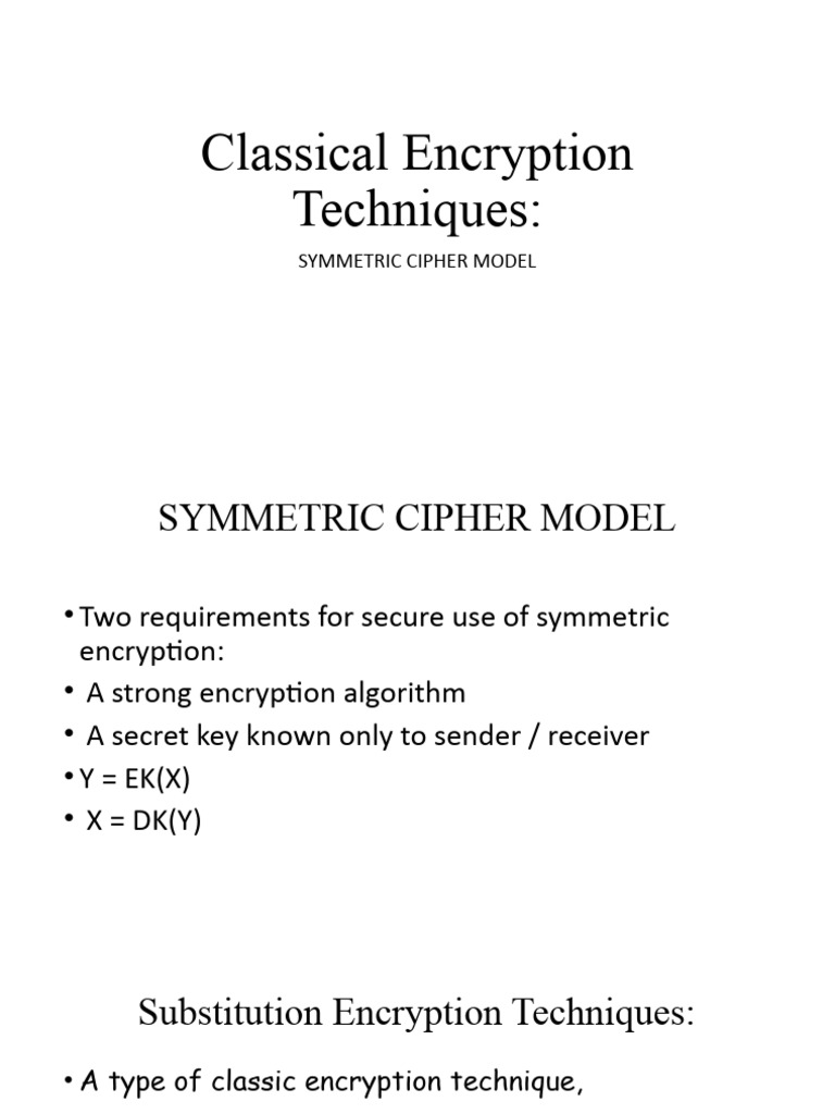 Lect 3 Classical Encryption Techniques | PDF