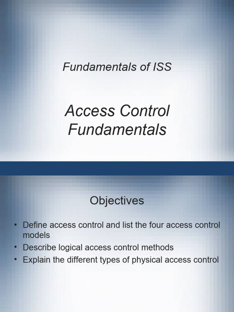Chapter 4 ISS (Access Control) | PDF | Computer Access Control | Password