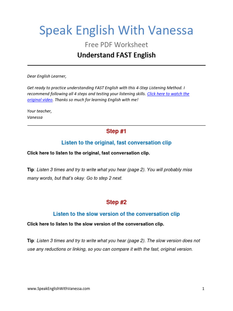 Understand FAST English - Speak English With Vane | PDF | English ...