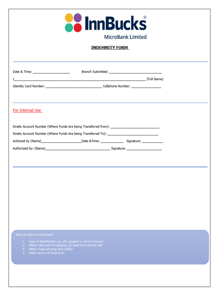 Indemnity Form | PDF | Indemnity | Identity Document