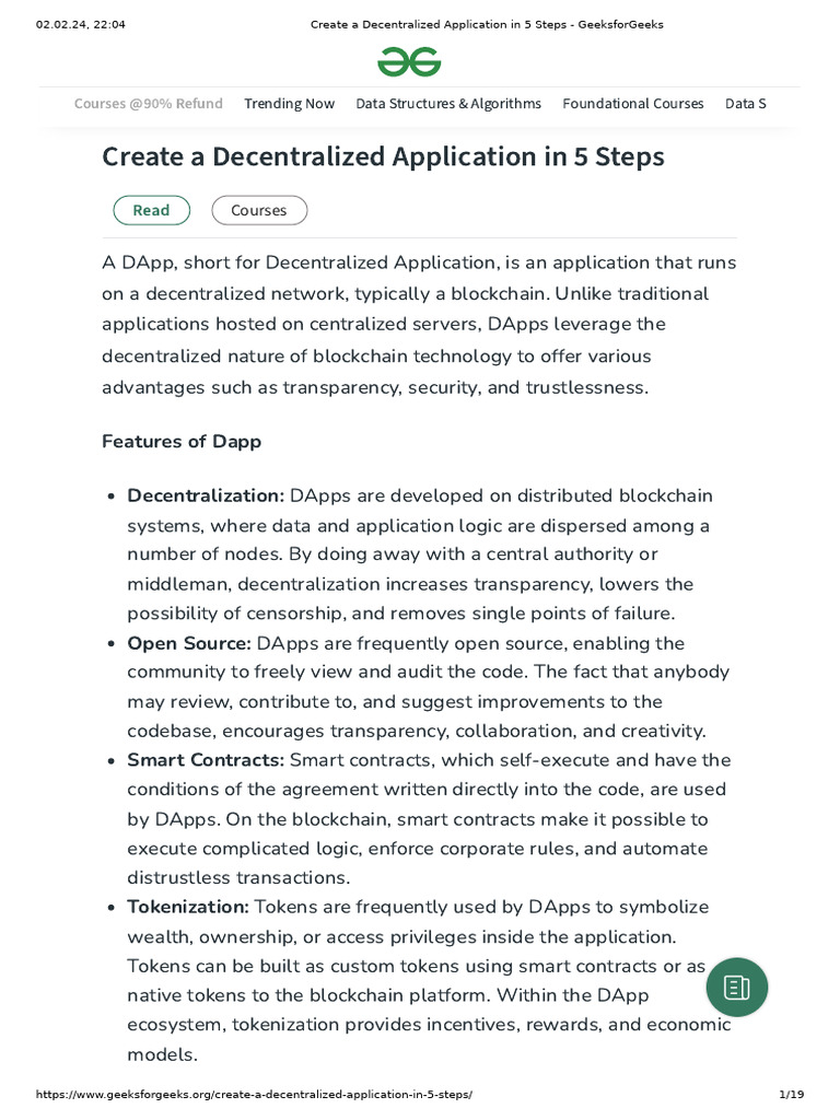 Create A Decentralized Application in 5 Steps | PDF | Cryptocurrency ...
