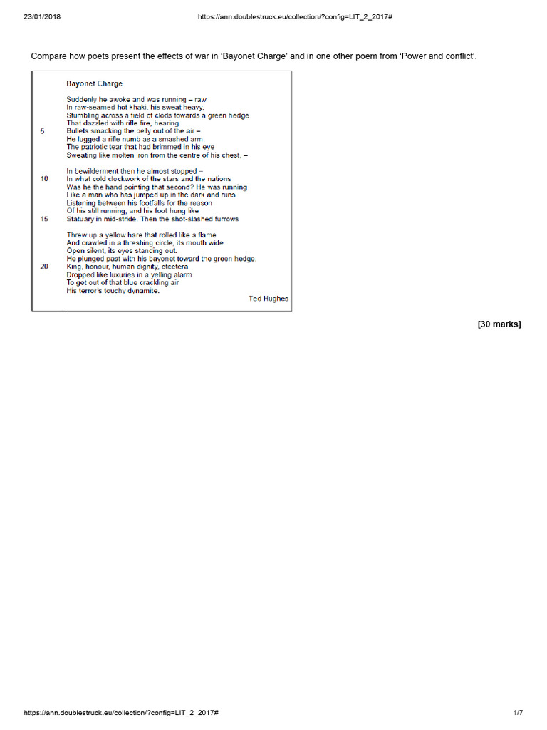 English KS4 Work Lit 2 Power and Conflict Poetry | PDF | Poetry