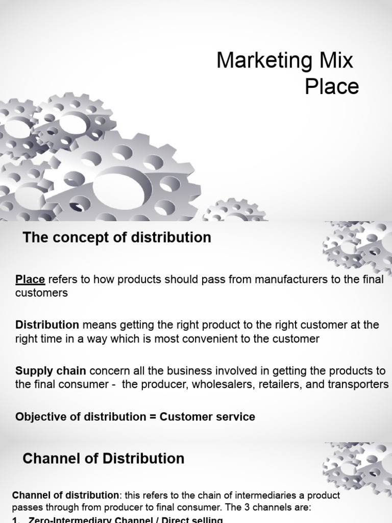 Marketing Mix - Place | PDF | Sales | Retail