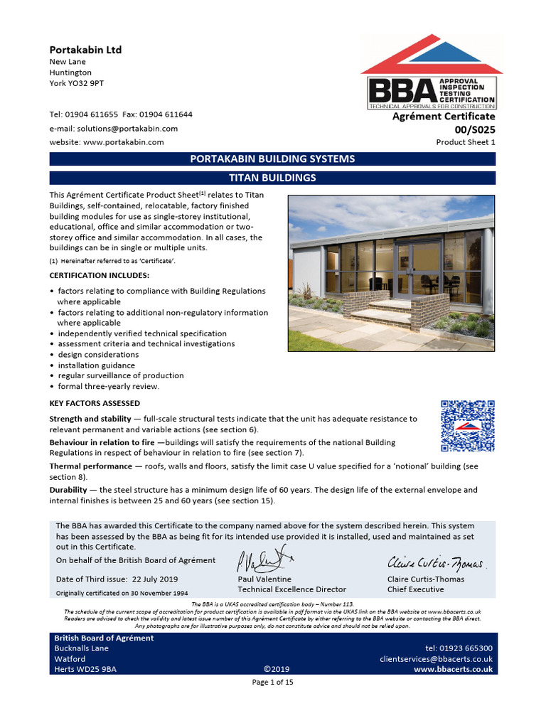 Portakabin Titan BBA | PDF | Building Insulation | Framing (Construction)