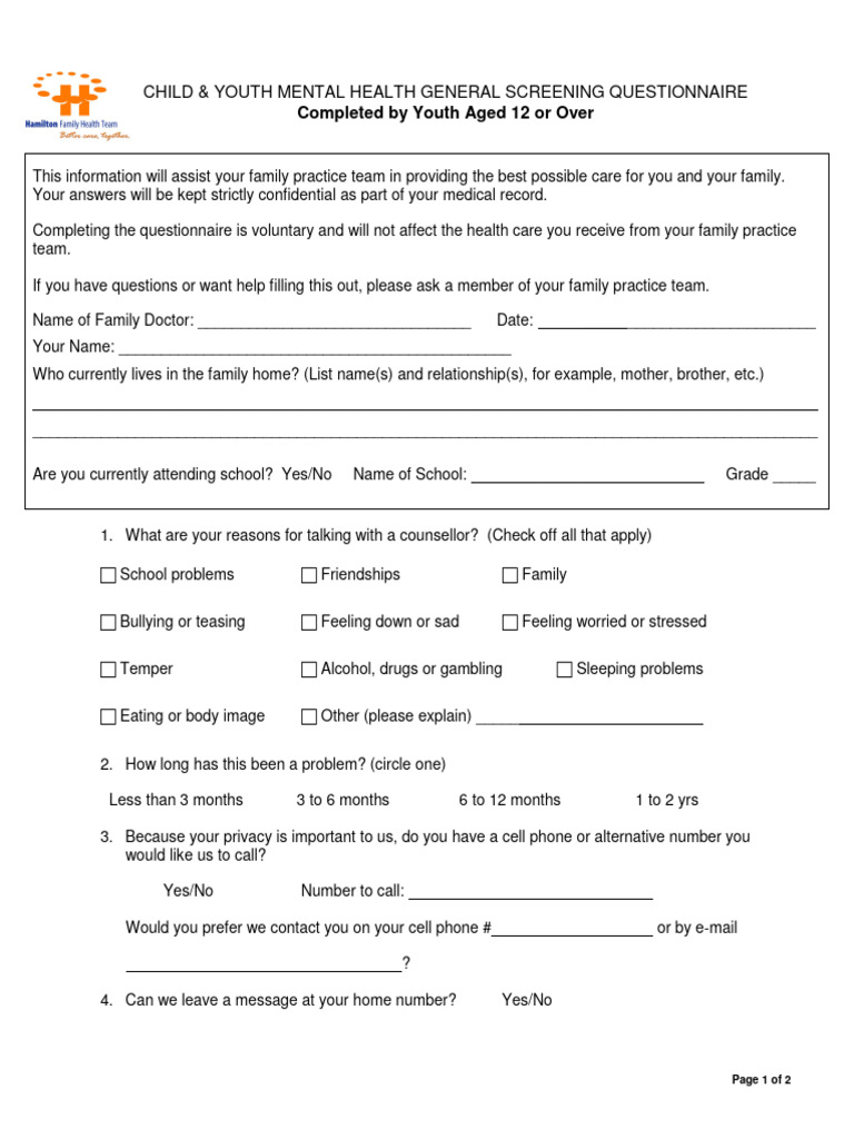 Youth Questionnaire Final | PDF