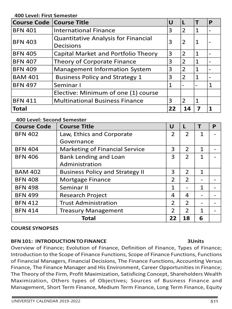 Finance Course Overview 2019-2022 | PDF | Banks | Financial Capital