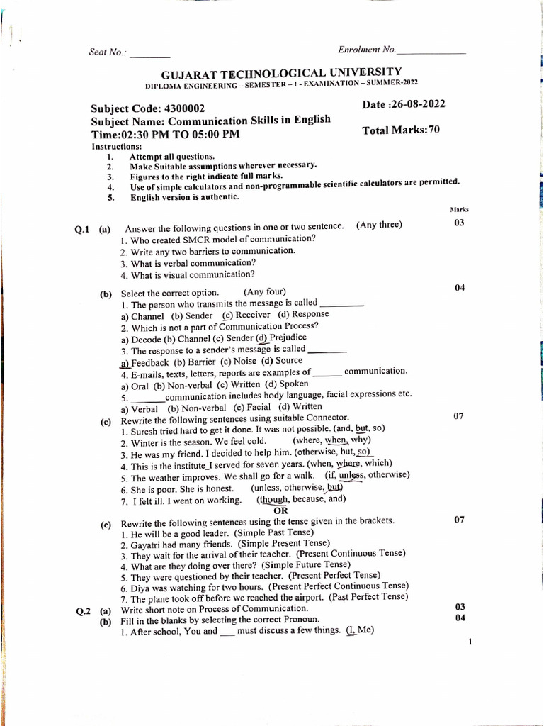 CSE Old Paper | PDF