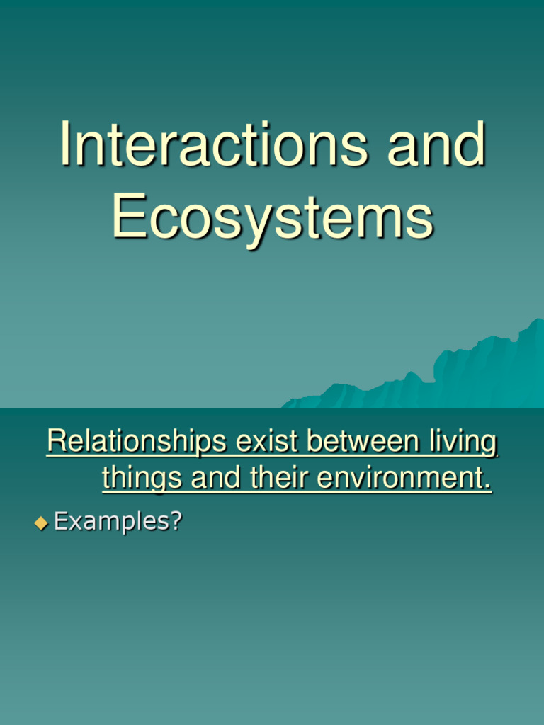 Interactions in Ecosystems | PDF | Ecosystem | Symbiosis