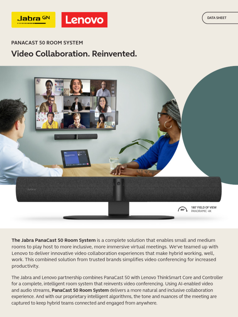 Jabra PanaCast 50 Room System Datasheet Letter Web | PDF | Usb | Web ...