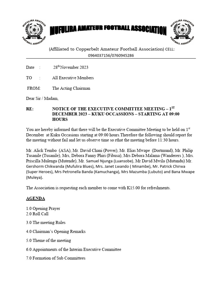 Mafa - Notice of Meeting-1 | PDF