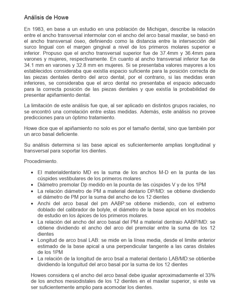 Análisis de Howe | Descargar gratis PDF | Diente