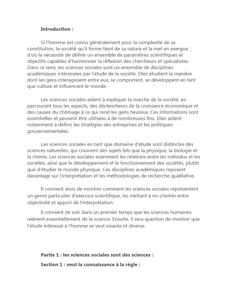Sciences Sociales | PDF