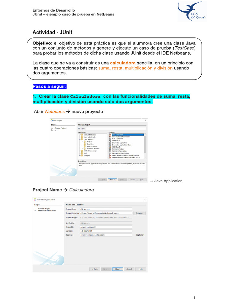 Actividad JUnit - Calculadora | PDF | Java (lenguaje de programación) | Entorno de desarrollo ...