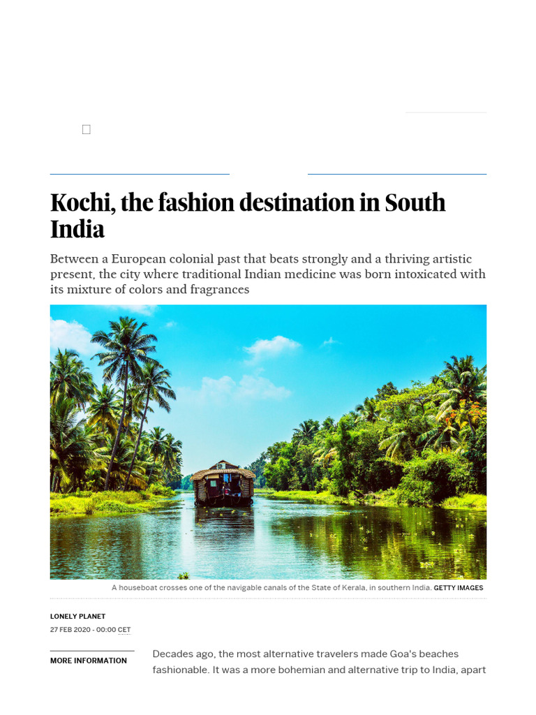 Kochi, The Fashion Destination in South India - The Traveler - The ...