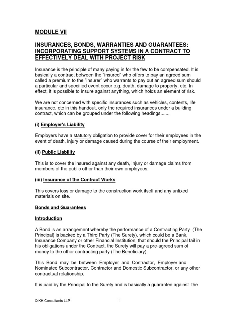 21 Module VIII Notes | PDF | Surety | Insurance