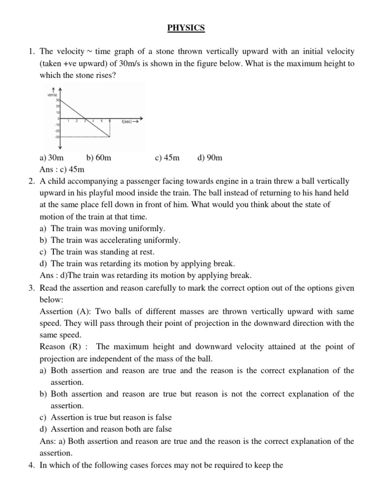 Physics Questions and Answers Guide | PDF