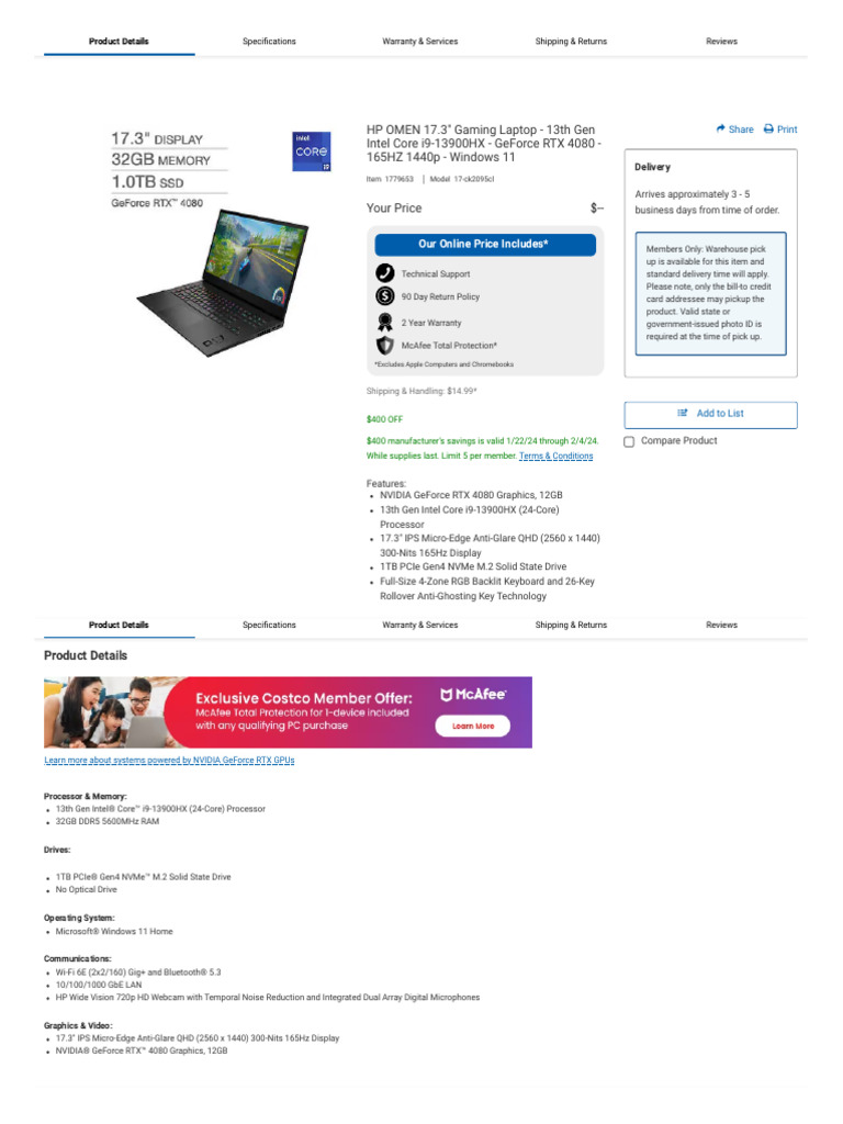 HP OMEN 17_Flattened | PDF | Costco | Usb