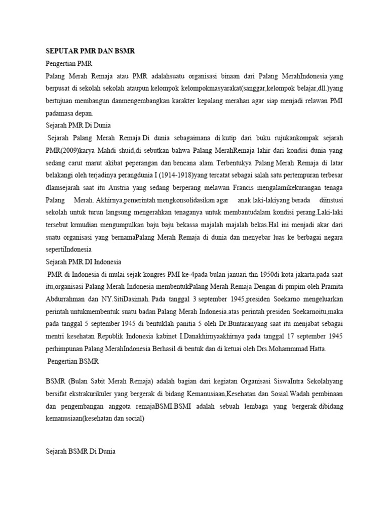 Seputar PMR Dan BSMR | PDF