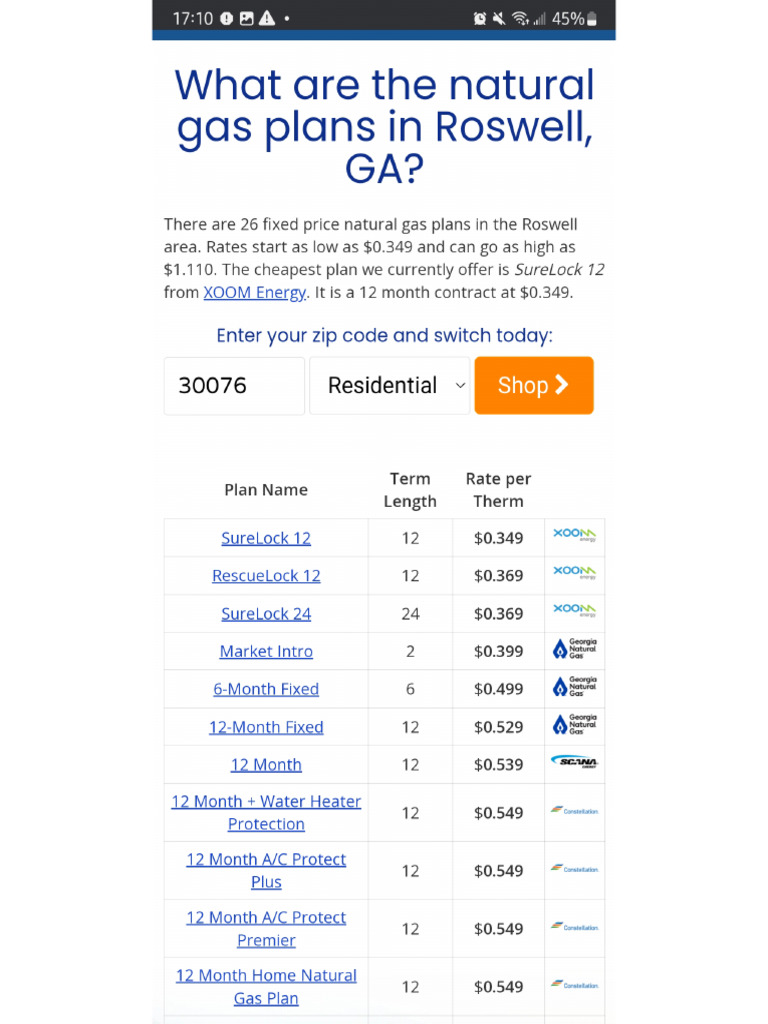 Gas Rates | PDF