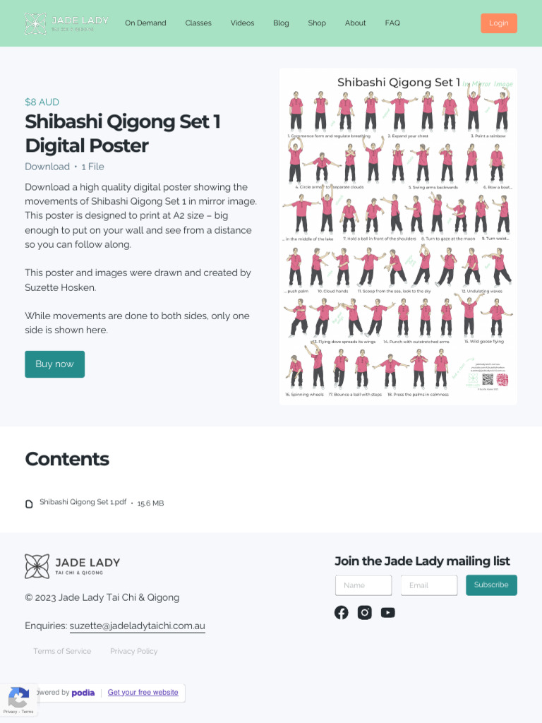 Shibashi Qigong Set 1 Digital Poster | PDF