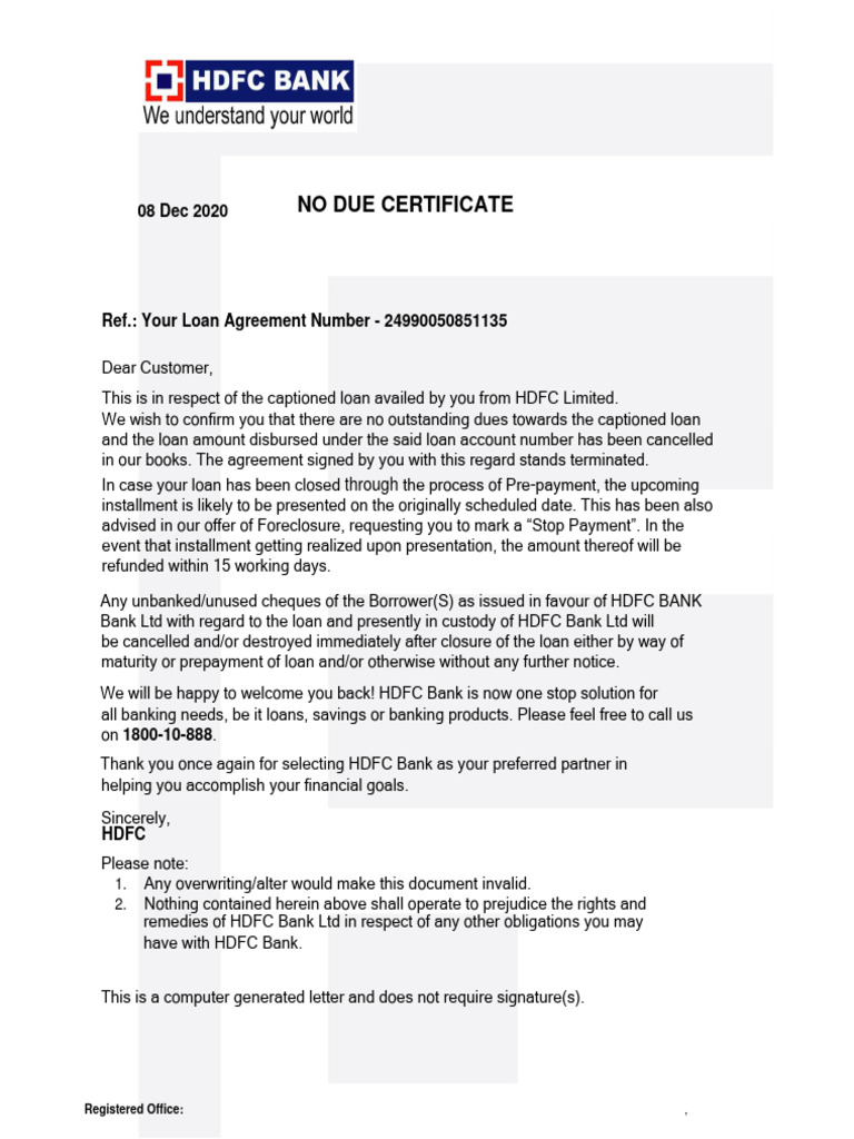 No Due Certificate | PDF