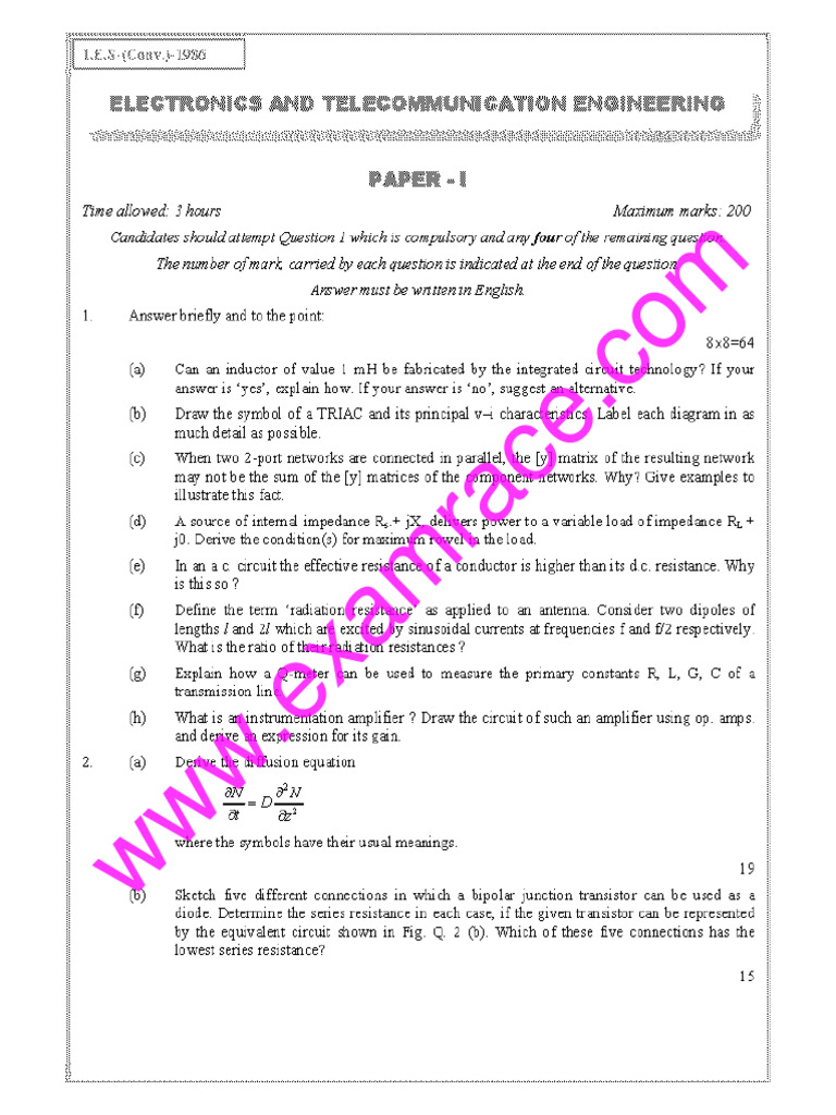 IES Conventional Electronics 1986 | PDF | Electronics | Physical Sciences