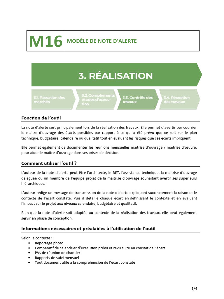 M16. Note D'alerte | PDF
