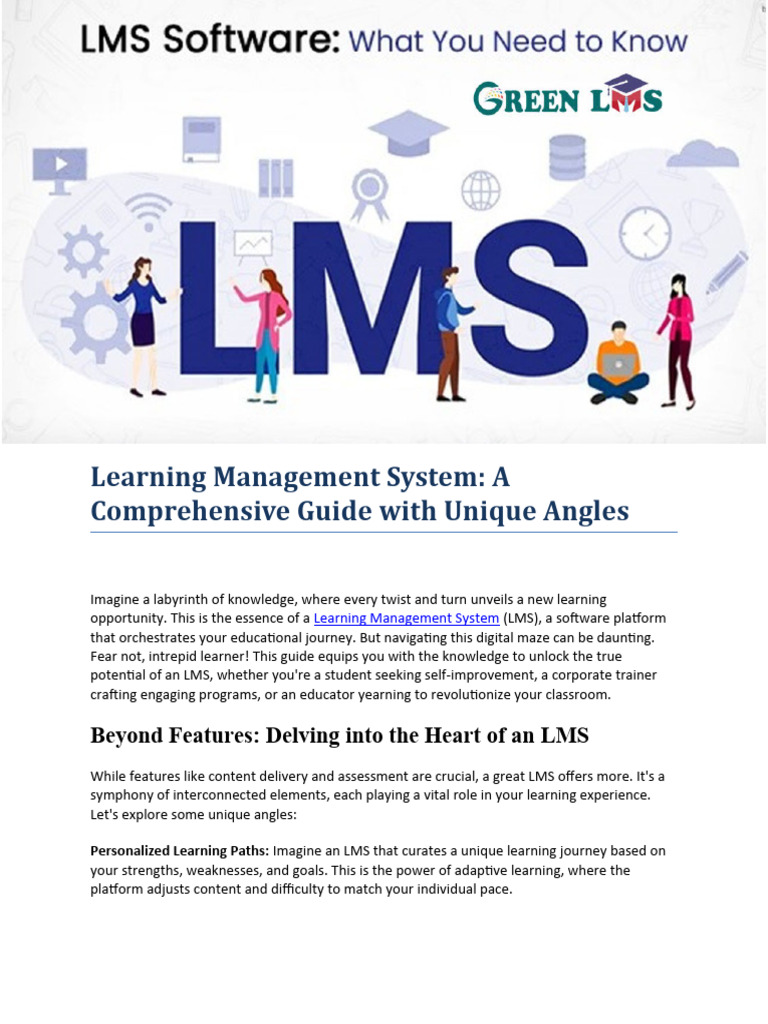 LMS A Comprehensive Guide With Unique Angles | PDF | Learning ...