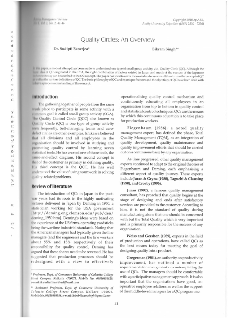 Quality Circles | PDF