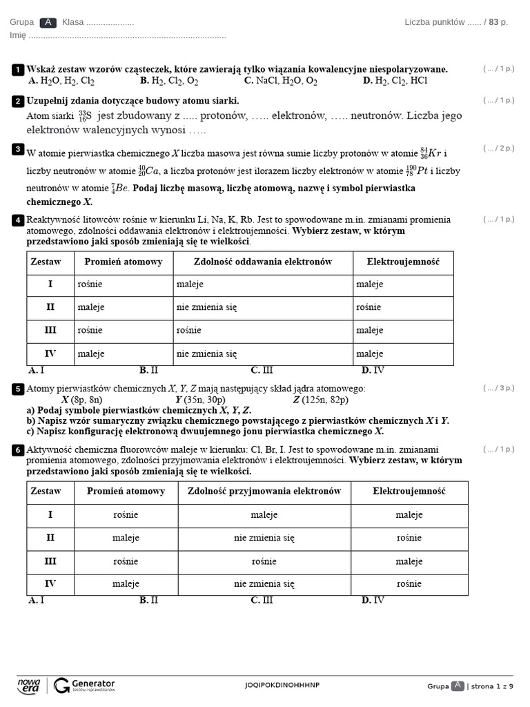 Powt.R1 Test (Z Widoczną Punktacją) | PDF