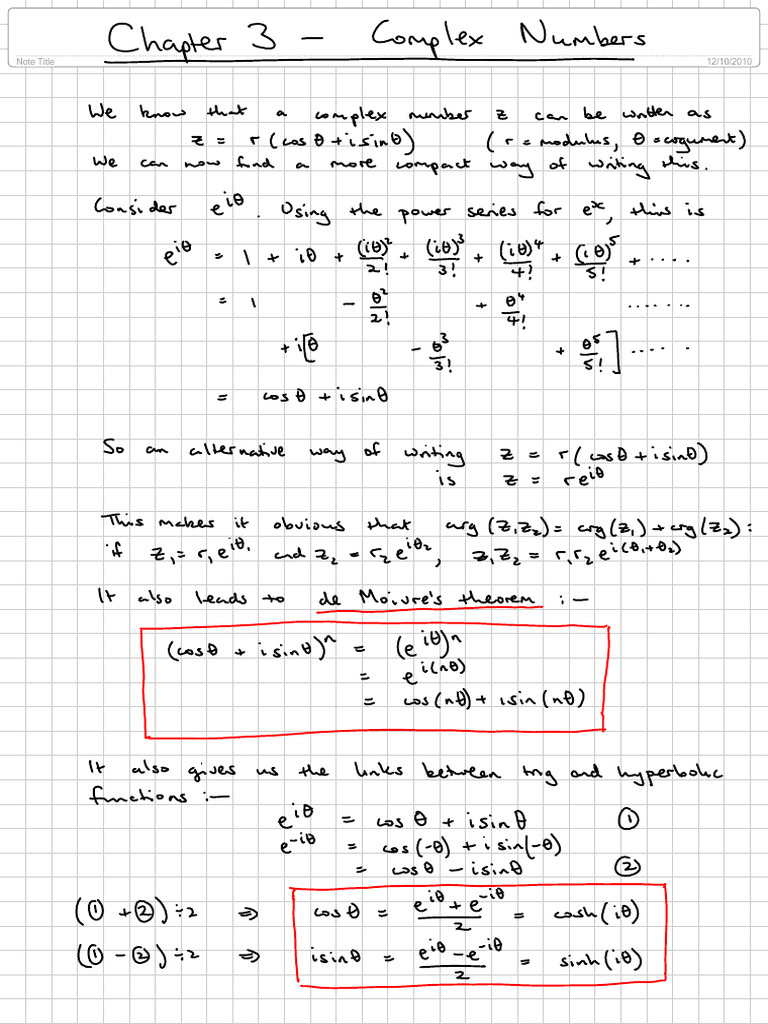 Notes-Complex Numbers II | PDF