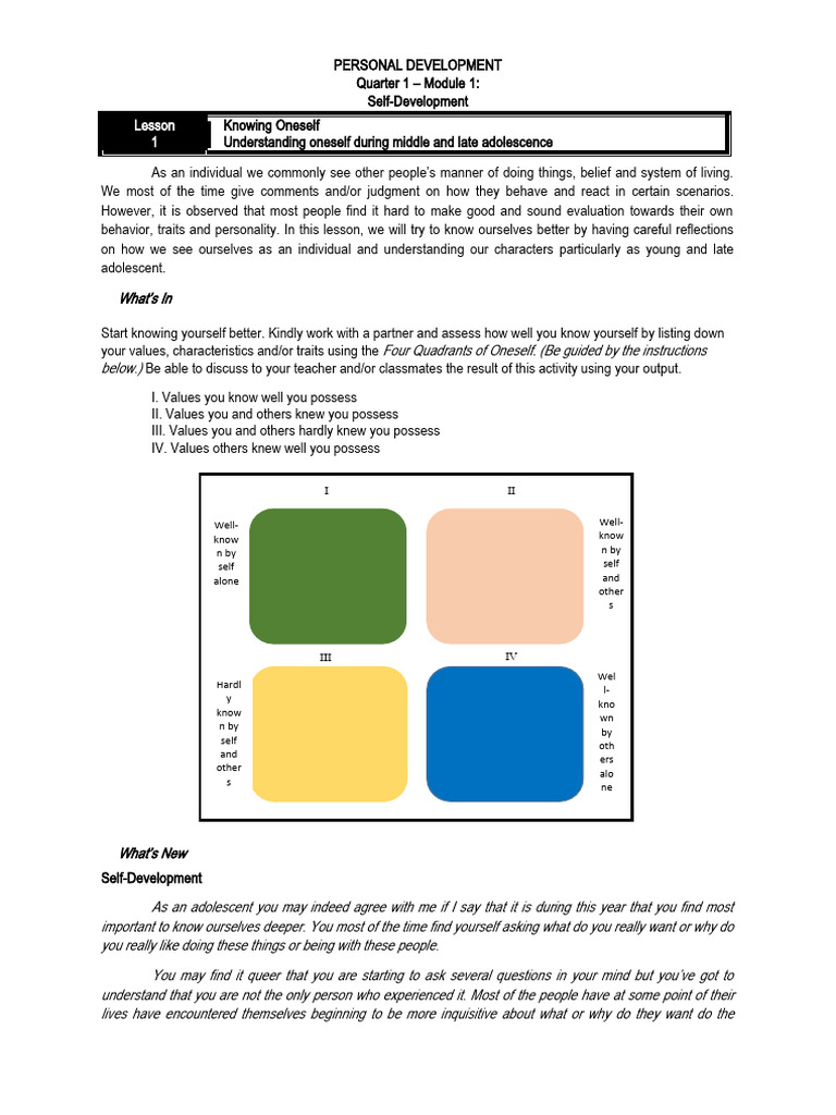 Module 1 and 2 | PDF | Id | Adolescence