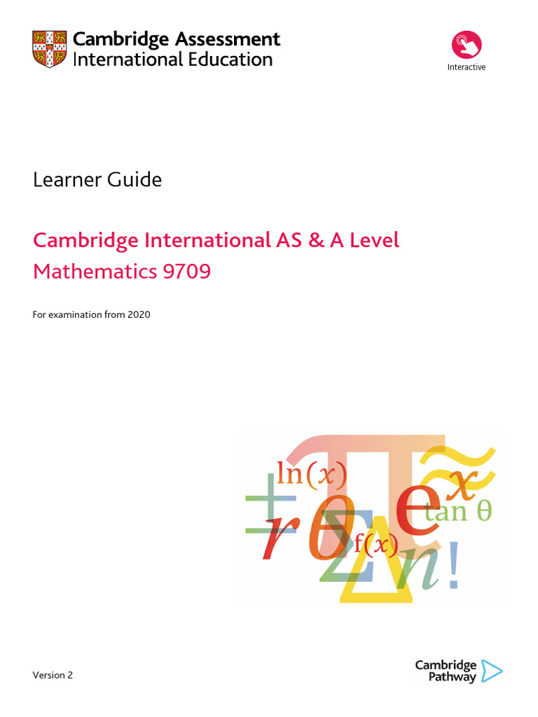 9709 AICE Mathematics Student Learner Guide | PDF | Mathematics ...