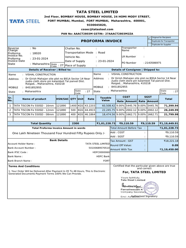 Vishal Construction 1 | PDF | Government Finances | Taxes