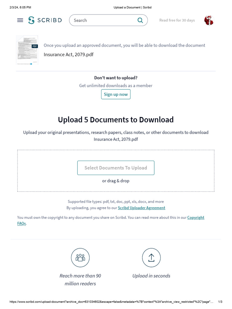 Upload A Document - Scribd | PDF | Computers