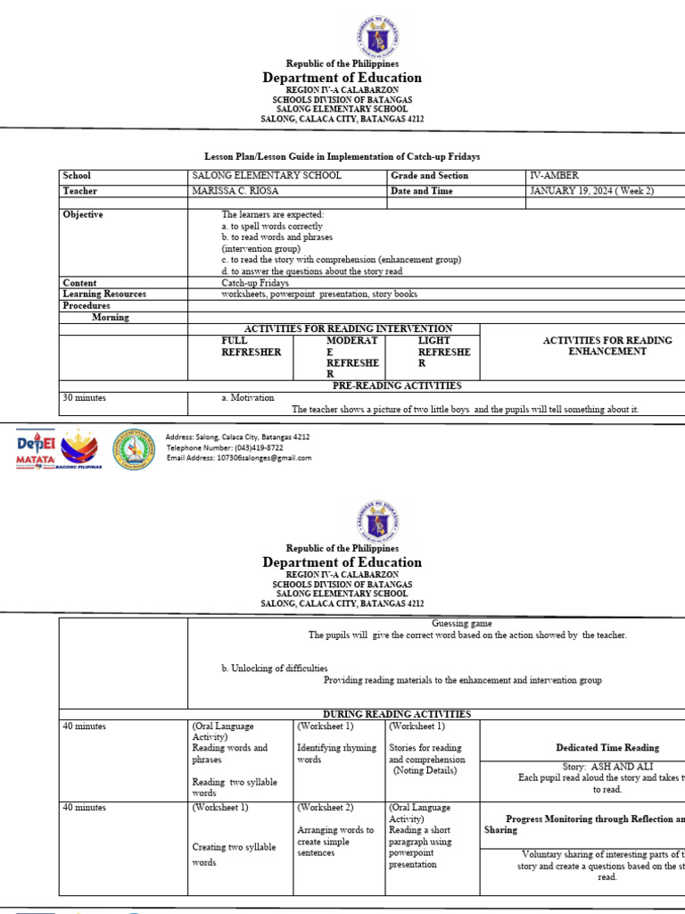 Grade 4 Visual Elements Lesson Plan | PDF