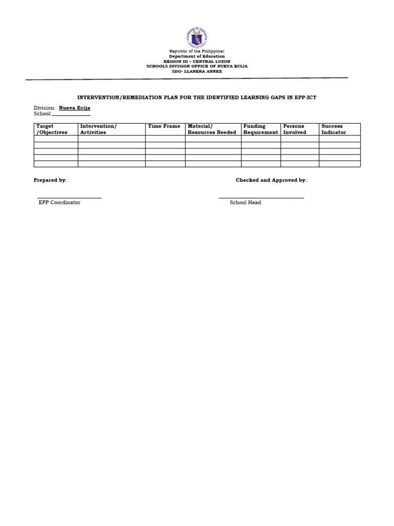 INTERVENTION-PLAN-IN-EPP-ICT | PDF