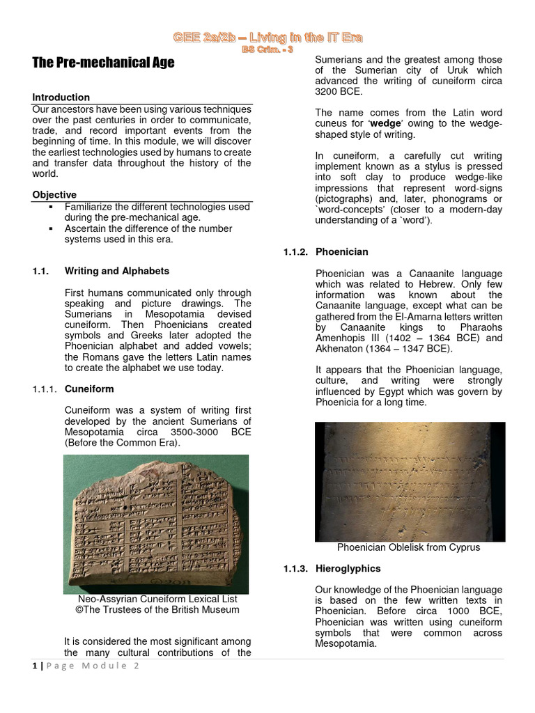GEE 2a2b MODULE 2-1 | PDF | Papyrus | Cuneiform