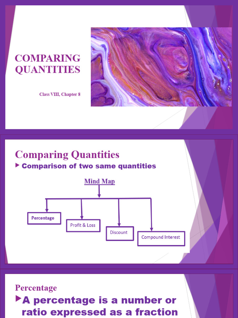 of Comparing Quantities Class 8 | PDF | Percentage | Ratio