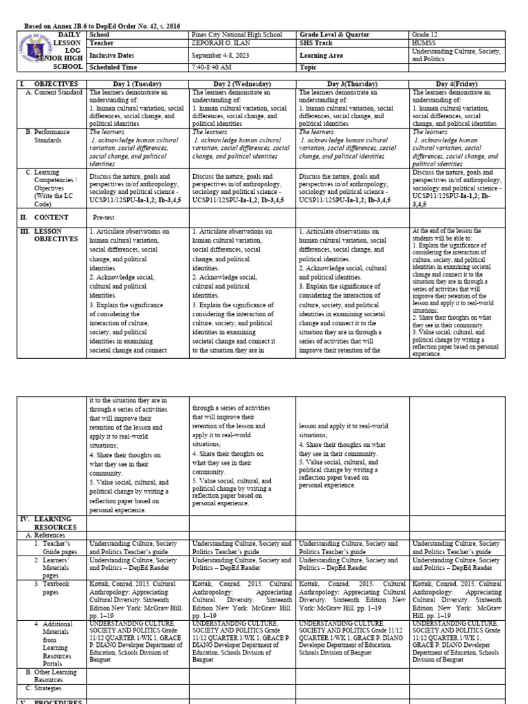 UCSP Week 2 DLL | PDF | Gender | Gender Studies
