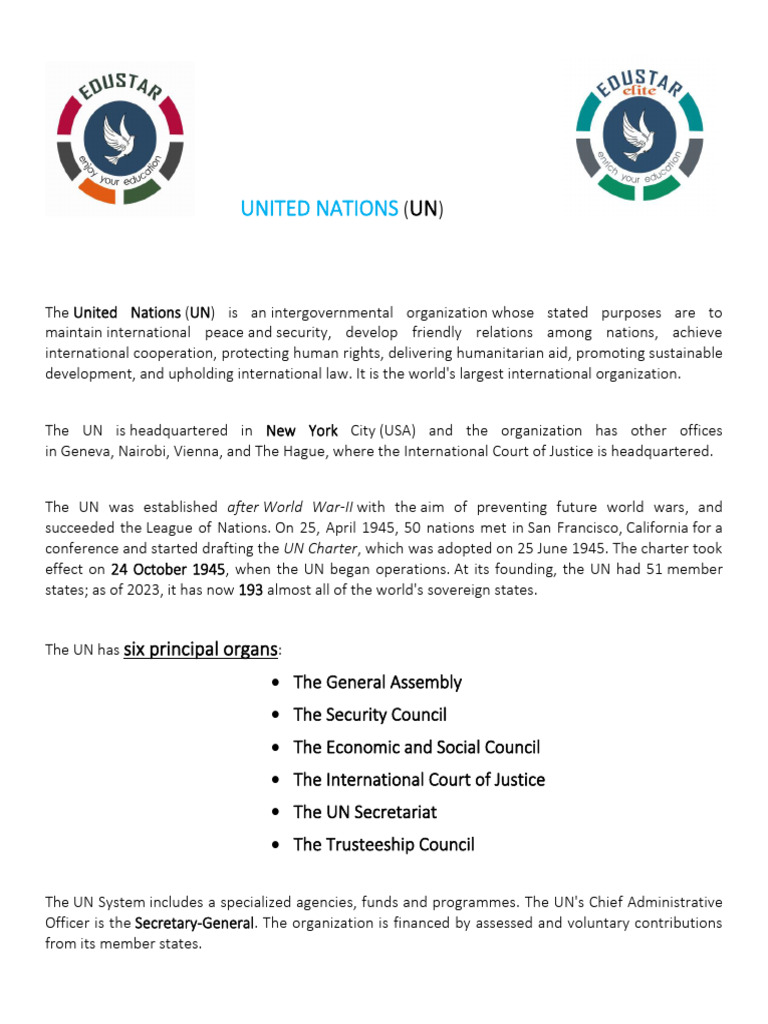 United Nations | PDF | United Nations | International Relations