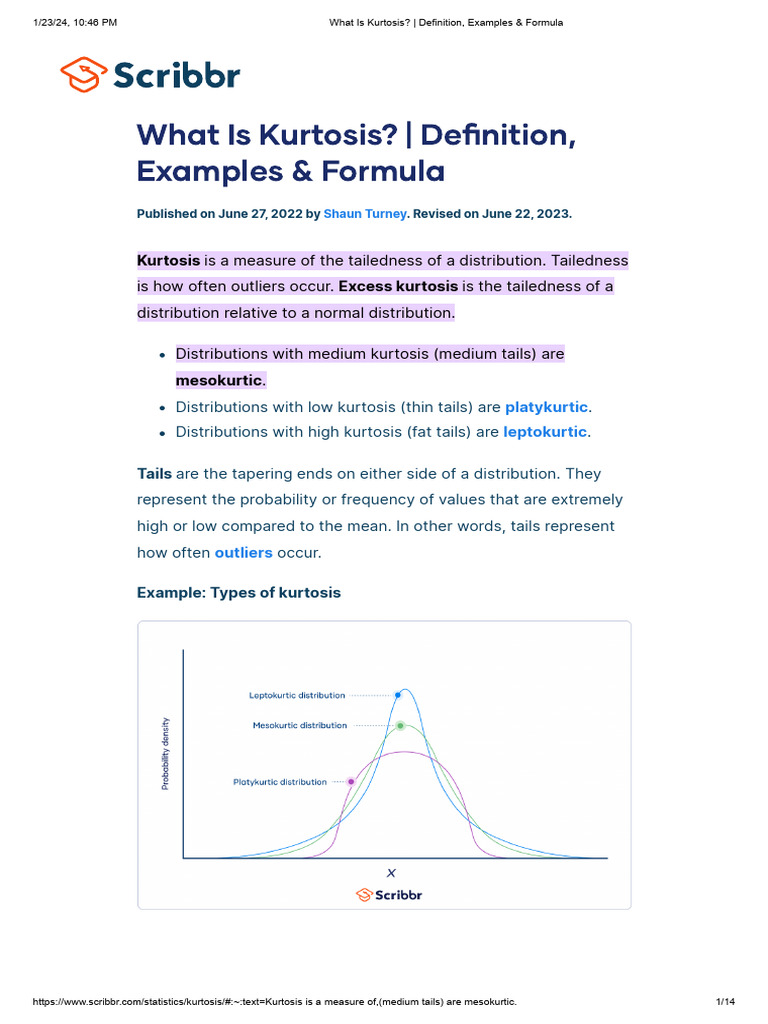 What Is Kurtosis - Definition, Examples & Formula | PDF | Statistical ...