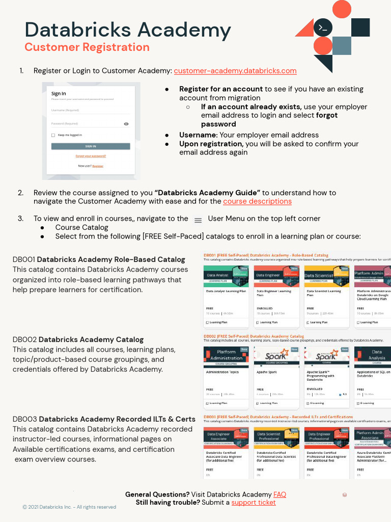 Databricks Academy Customer Registration Instructions | PDF | Computer ...