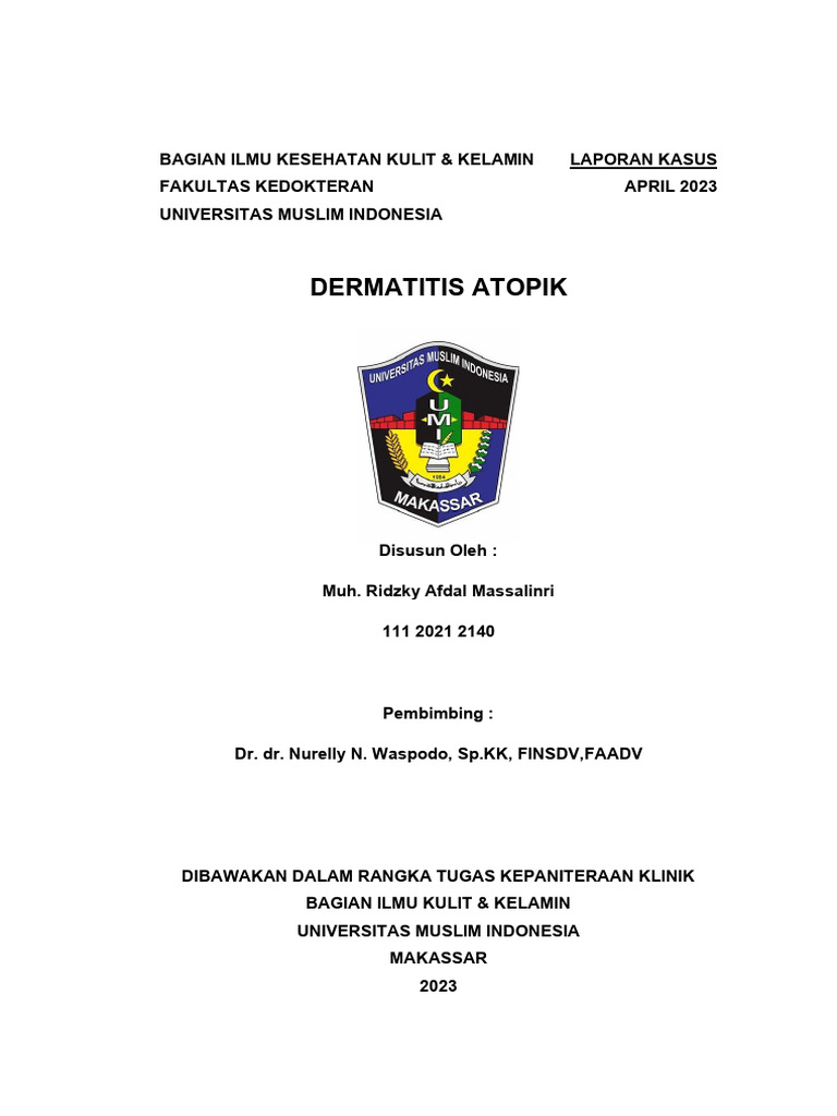 Lapsus Dermatitis Atopik Muh. Ridzky Afdal | PDF | Pengembangan Diri | Kesehatan Holistik